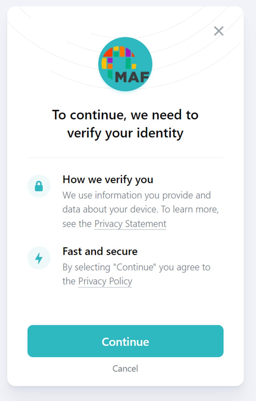 How do I complete MAF’s identity verification process?